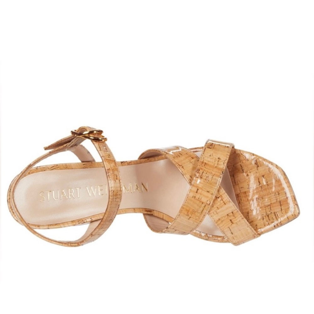 Stuart Weitzman Analeigh Easy Cork Ankle-Strap Sandal… - Gem